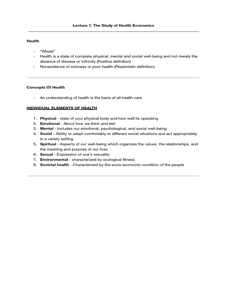 The Study of Health Economics | PDF | Economics | Goods