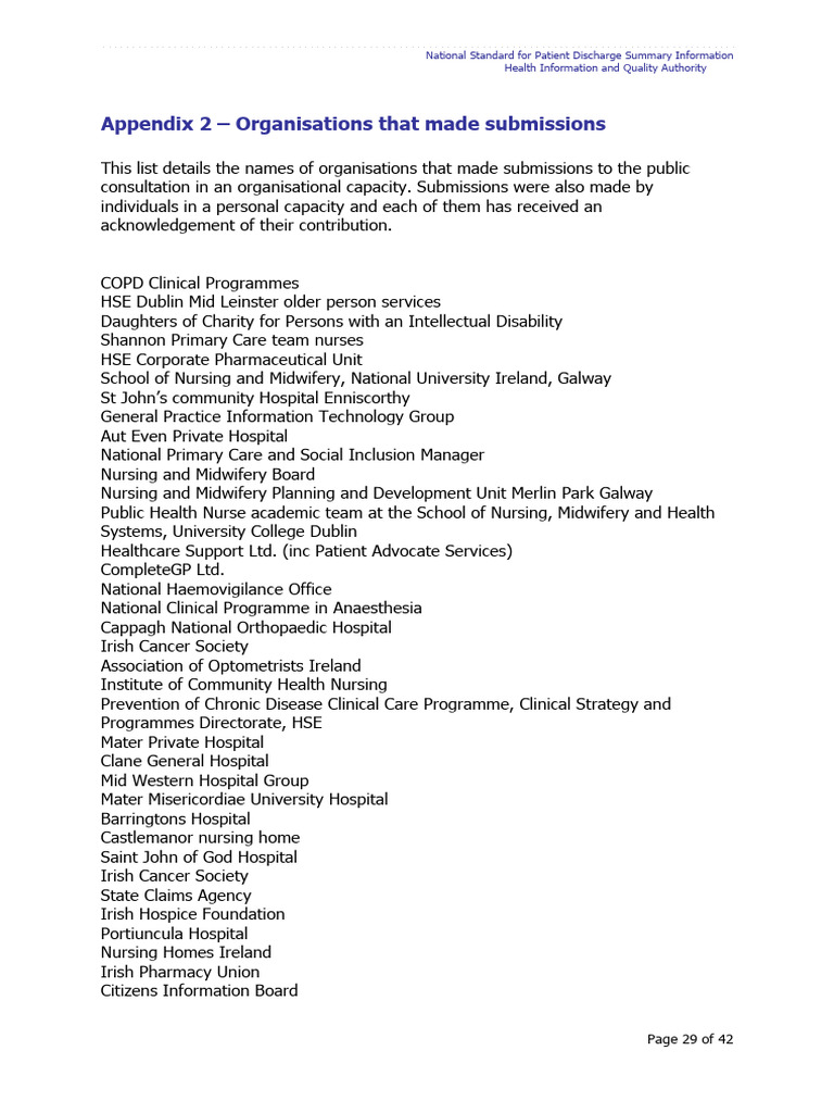 National Standard Patient Discharge Summary - 29 | PDF