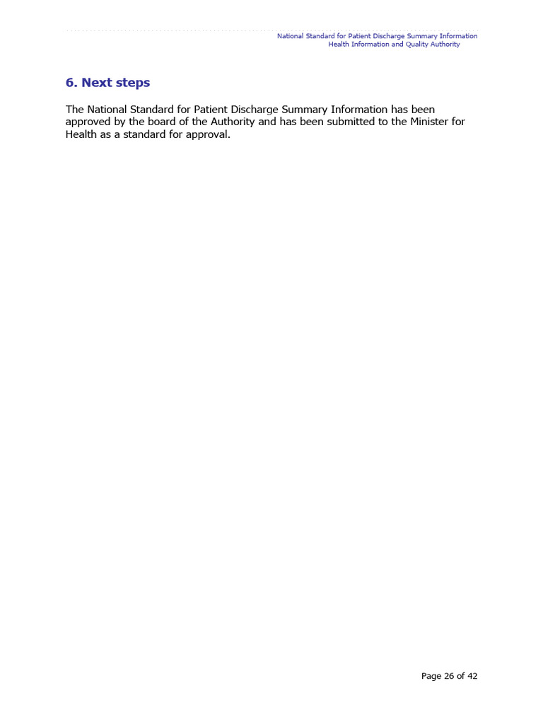 National Patient Discharge Summary Standard | PDF