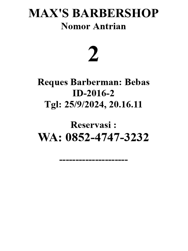 Print Nomor Antrian | PDF