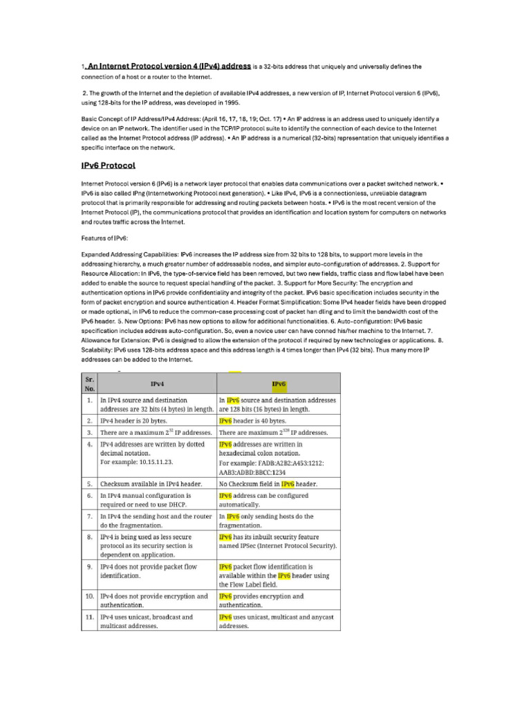 Ipv4 & Ipv4 Full Details | PDF
