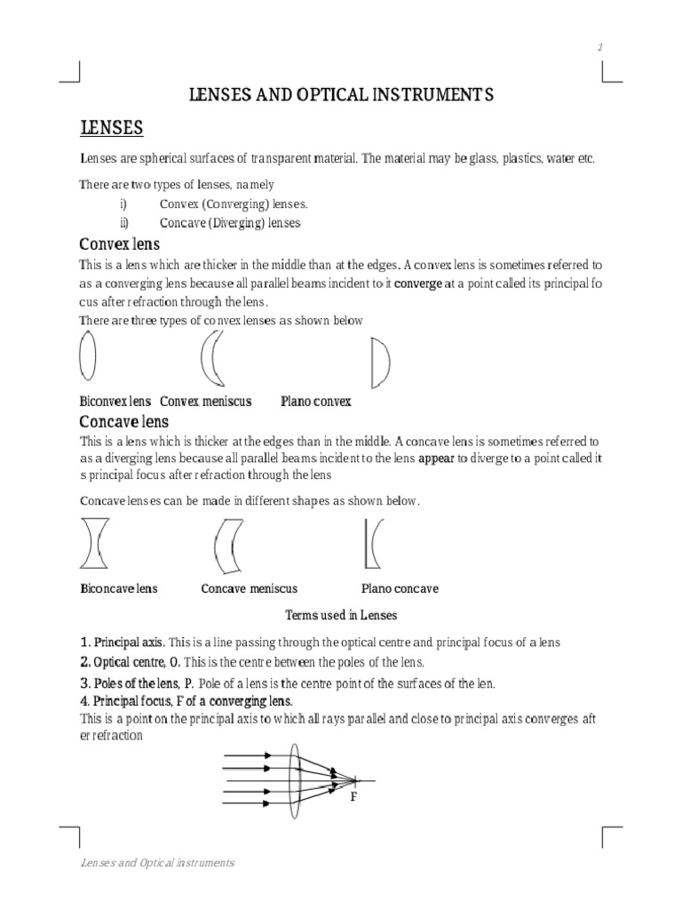 Lenses and Optical Instruments - 065743 - Phoenix | PDF