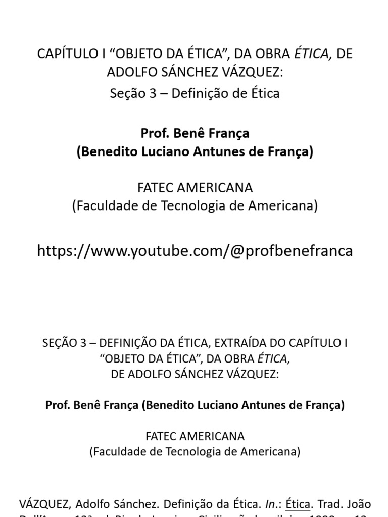 Slides Da Seção III Da Obra Ética. Definição Da Ética (Prof. Benê ...