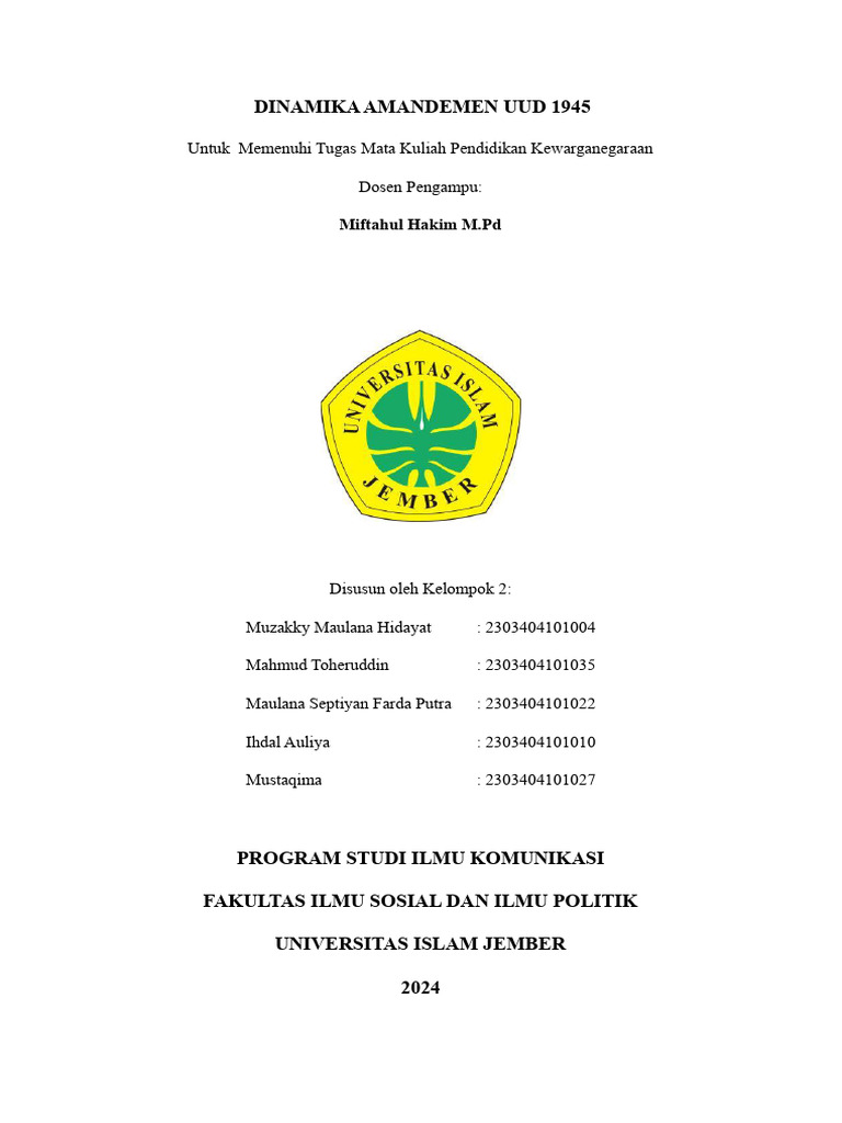 Dinamika Amandemen UUD 1945 Indonesia | PDF