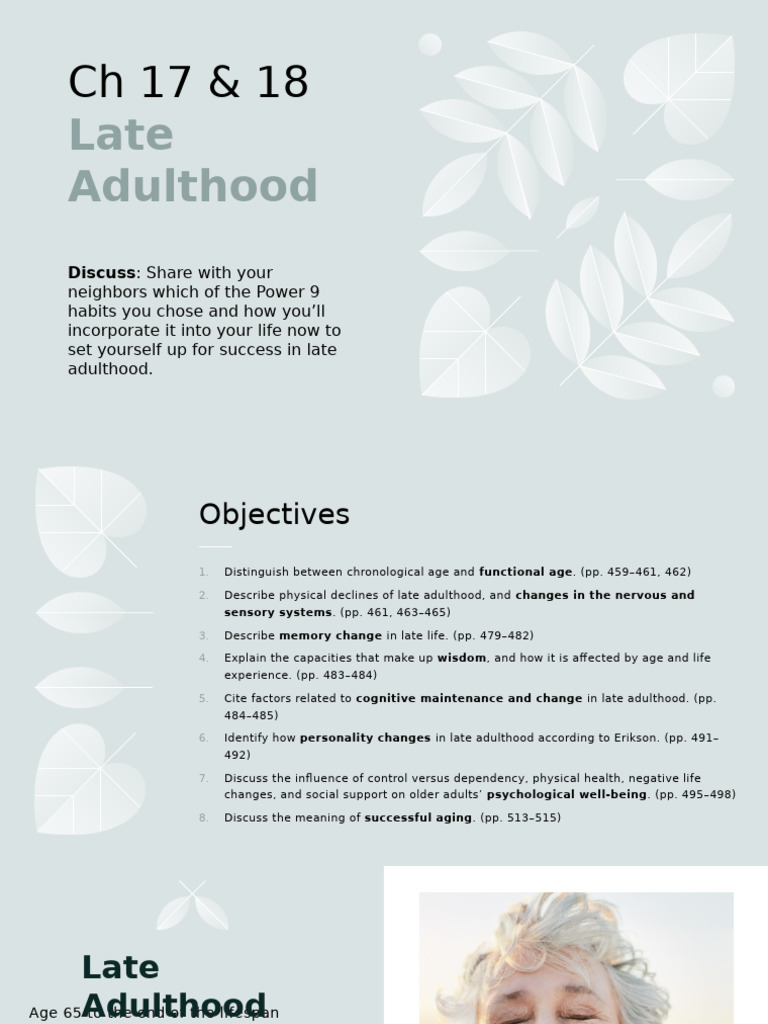 CH 17-18 Phys Cog Soc Emo Dev Late Adult | PDF | Alzheimer's Disease ...