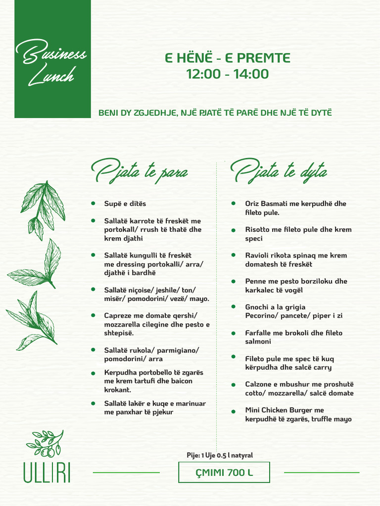 Ulliri B Lunch 2023 | PDF
