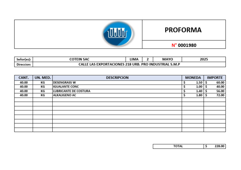 PROFORMAS COTEINN.xlsx | PDF
