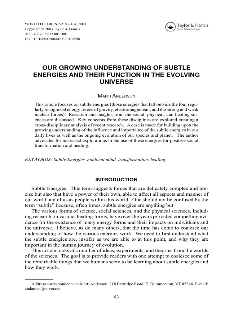 Our Growing Understanding of Subtle Ener | PDF | Electromagnetic ...