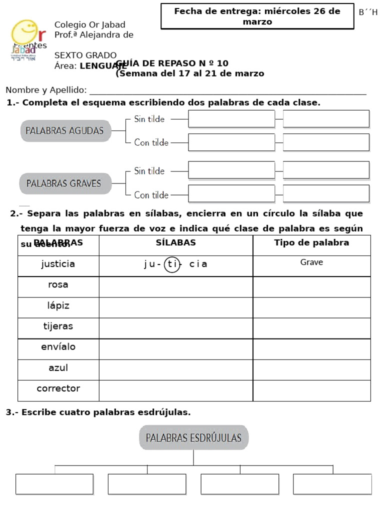 LENGUAJE 6.to Guía de Repaso N º 10 | PDF