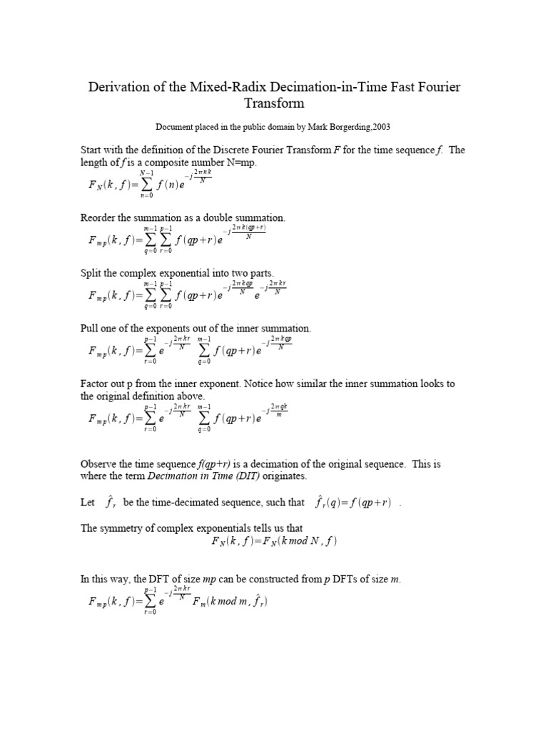Mixed Radix FFT | PDF