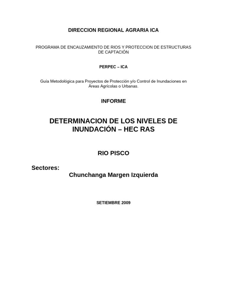 Memoria Descriptiva Hec-Ras | PDF | Inundar | Río