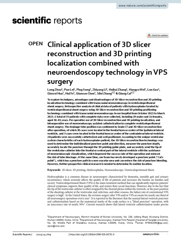 Neuroendoscopy Technology in VPS Surgery | PDF | Catheter | Neurosurgery