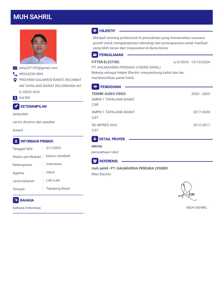 CV - Muhammad Sahril | PDF