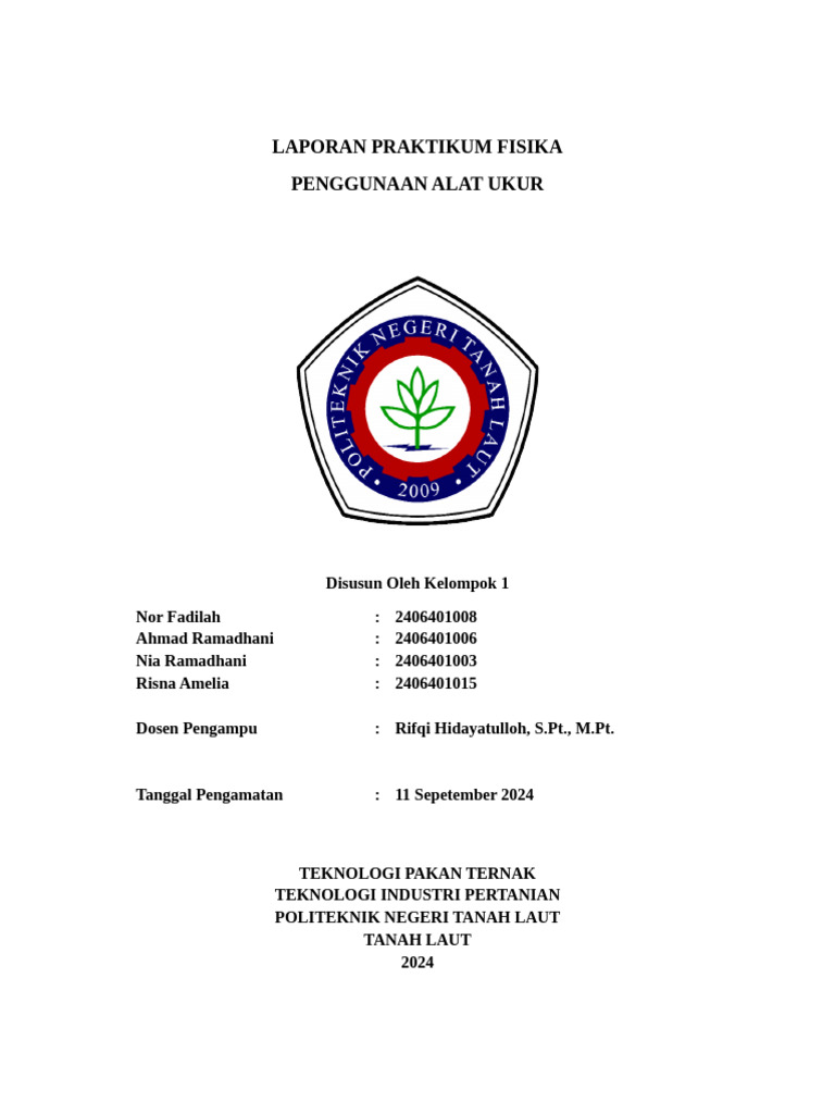 Laporan Fisika Pengenalan Alat Ukur-2 | PDF