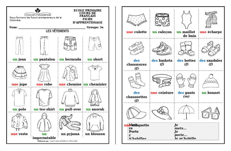 Vetements Lexique | PDF