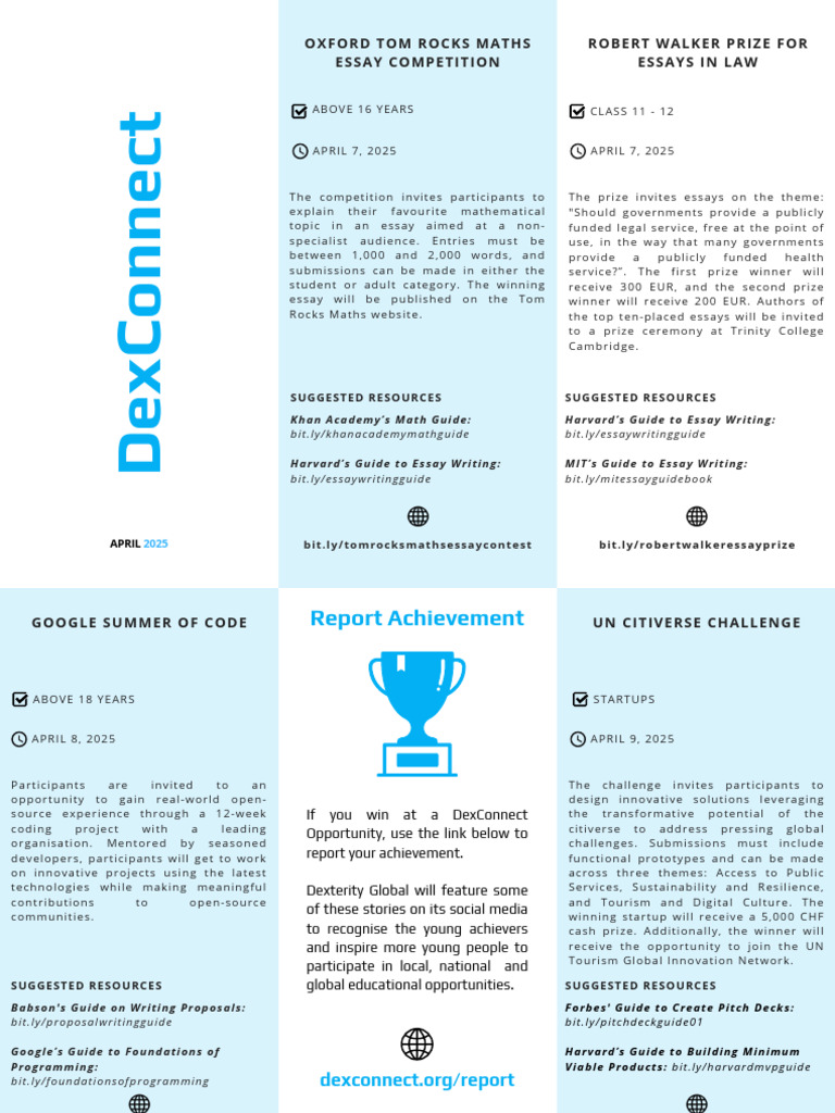 DexConnect Opportunity Update April 2025 | PDF | Doctor Of Philosophy | Essays