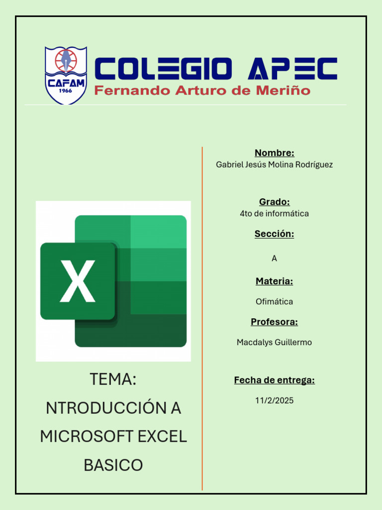 INTRODUCCIÓN A MICROSOFT EXCEL BASICO | PDF | Microsoft Excel | Hoja de cálculo