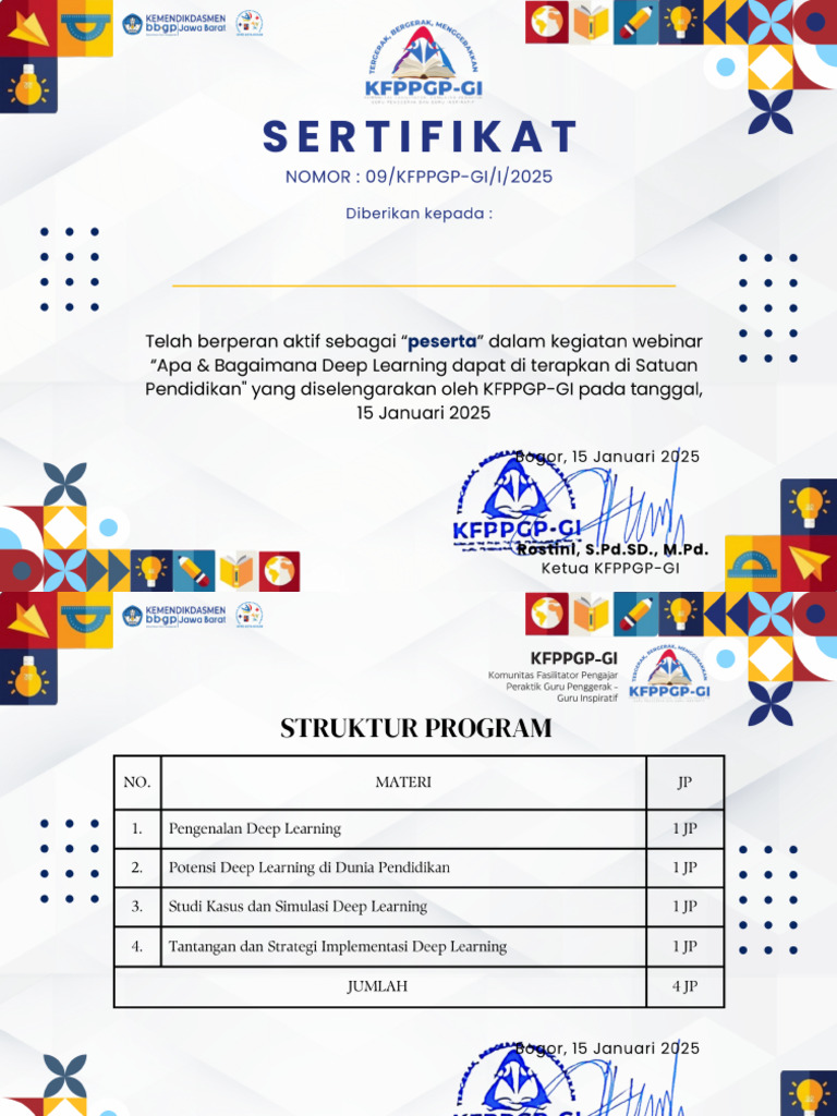 Setya Pertiwi S. Pd. SD. - Certificate | PDF
