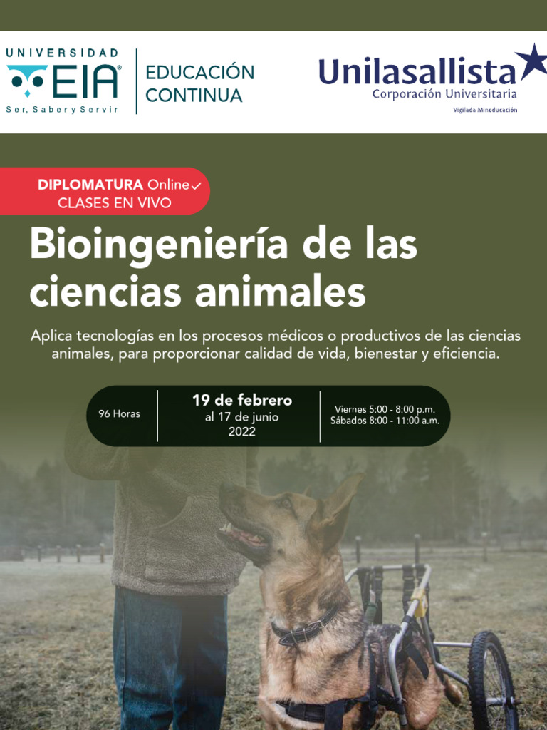 Diplomado en Bioingeniería Animal Online | PDF | Ingeniería biológica ...