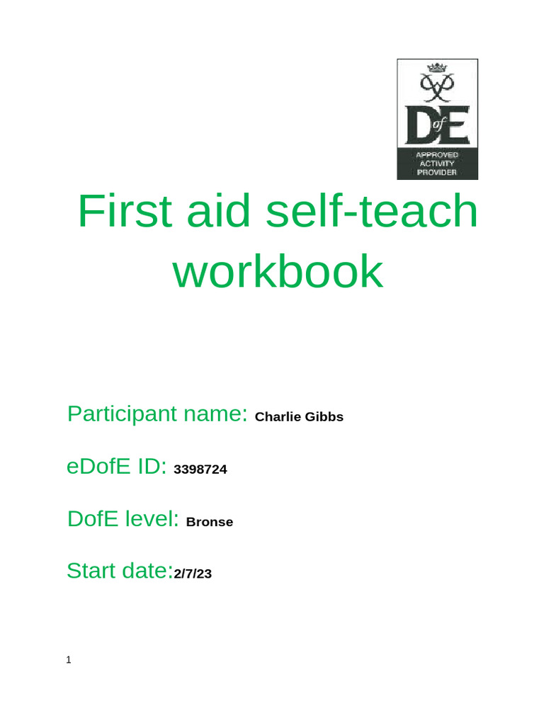 Dofe Self Teach Workbook | PDF | Cardiopulmonary Resuscitation | Hypothermia