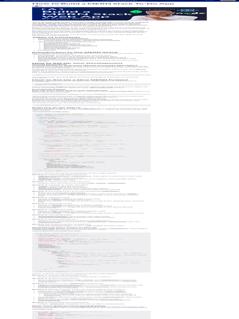 How to Build a MERN Stack To-Do App | PDF | Java Script | Mongo Db