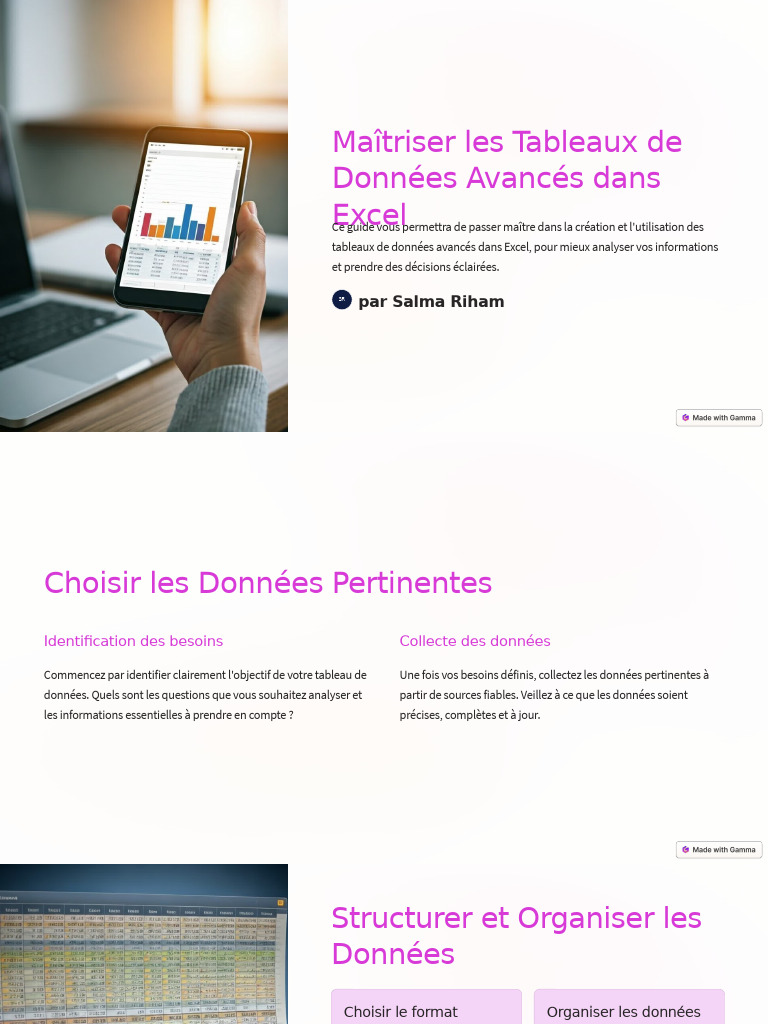Maitriser Les Tableaux de Donnees Avances Dans Excel | PDF | Microsoft ...