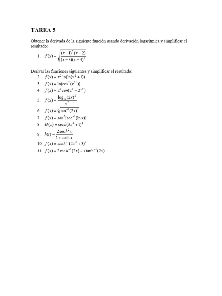 Calculo1 TAREA5 | PDF
