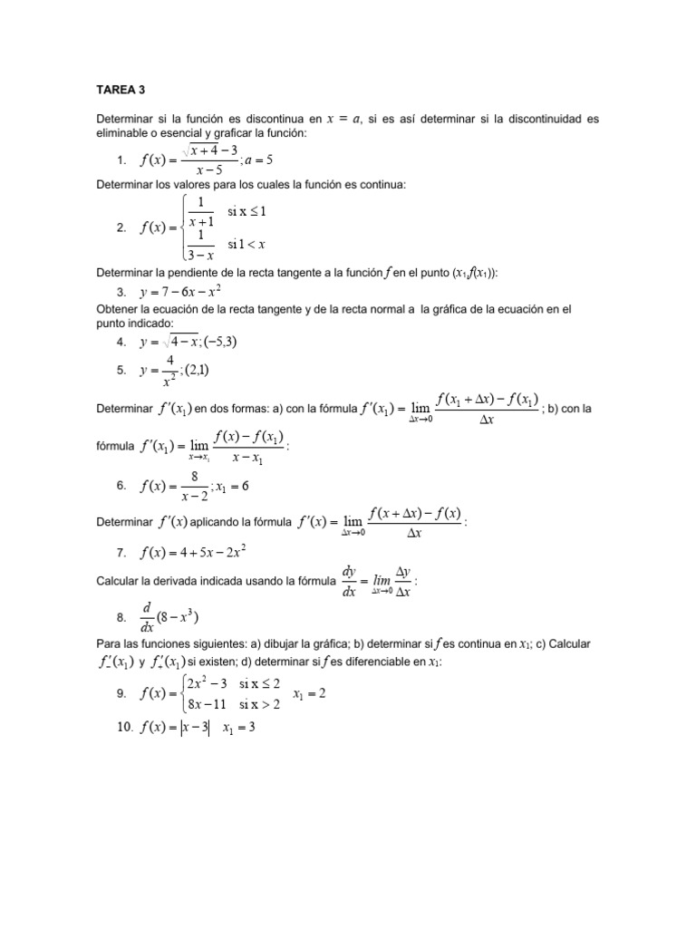 Calculo1 TAREA3 | PDF
