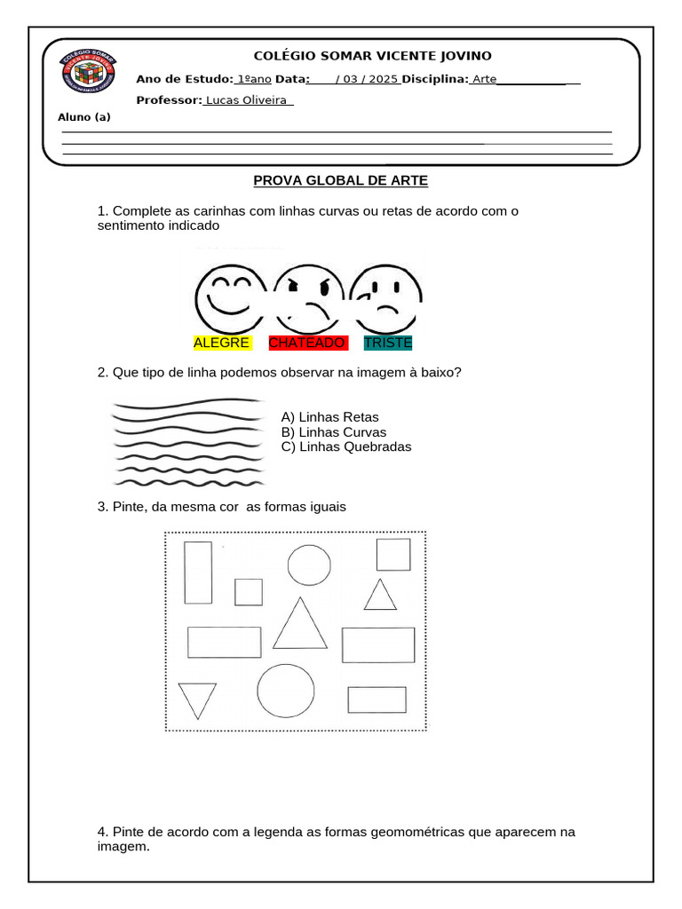 Atividades de Arte para 1º Ano | PDF