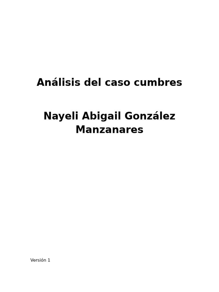 Análisis del Caso Cumbres | PDF