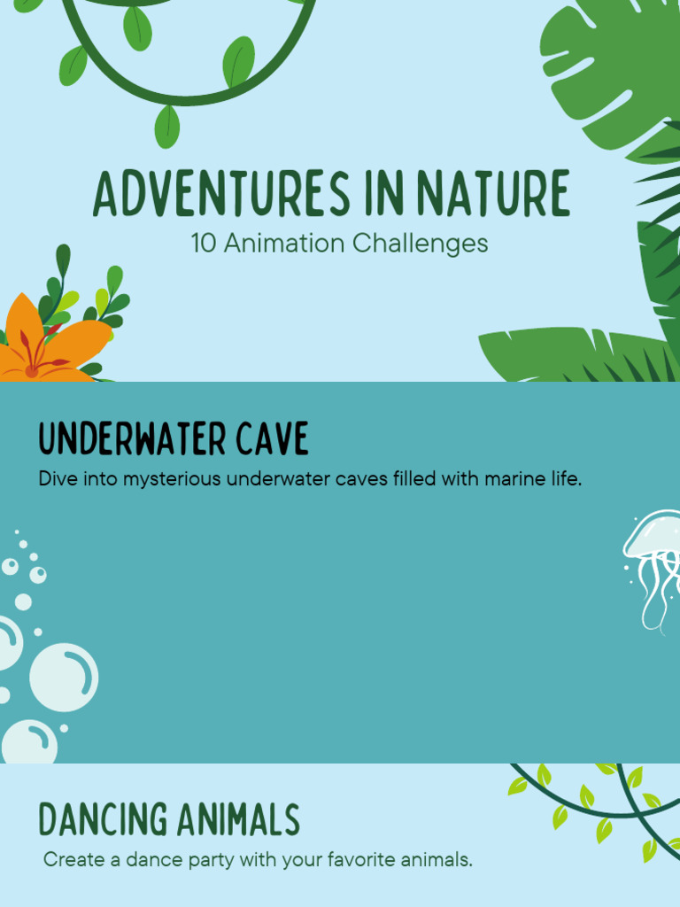 Adventures in Nature Animation Challenges Presentation in Blue, Green ...