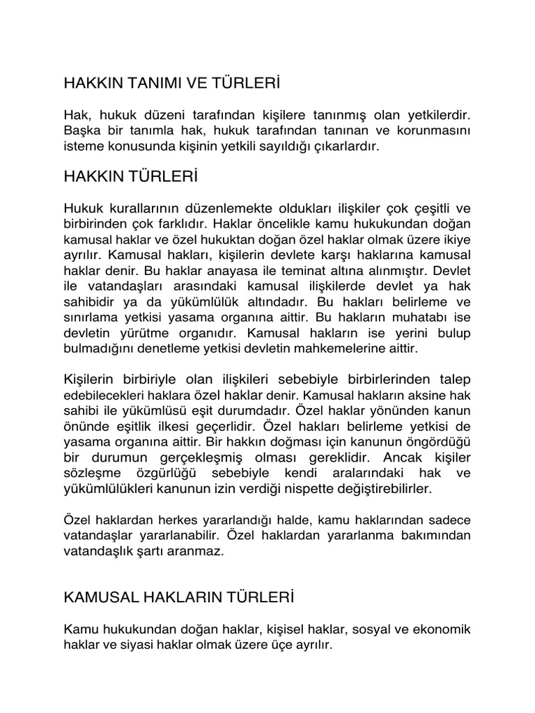 Hukukun Temel Kavramları Hafta 7 | PDF