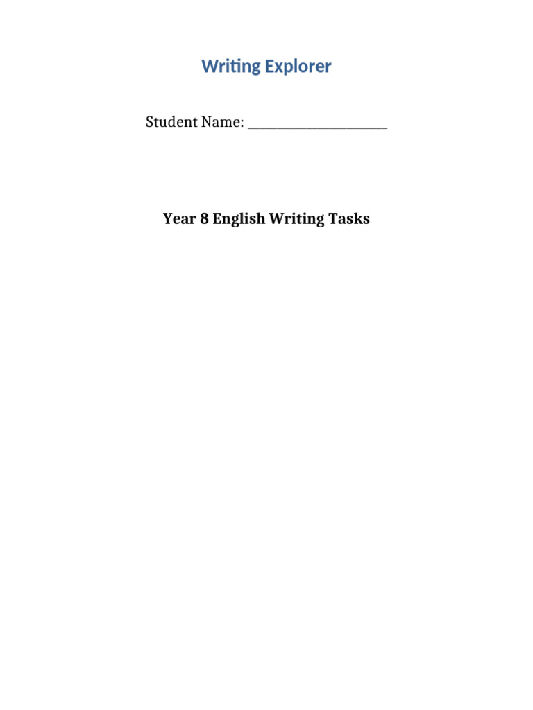 Year 8 Writing Explorer | PDF | Essays | Human Communication