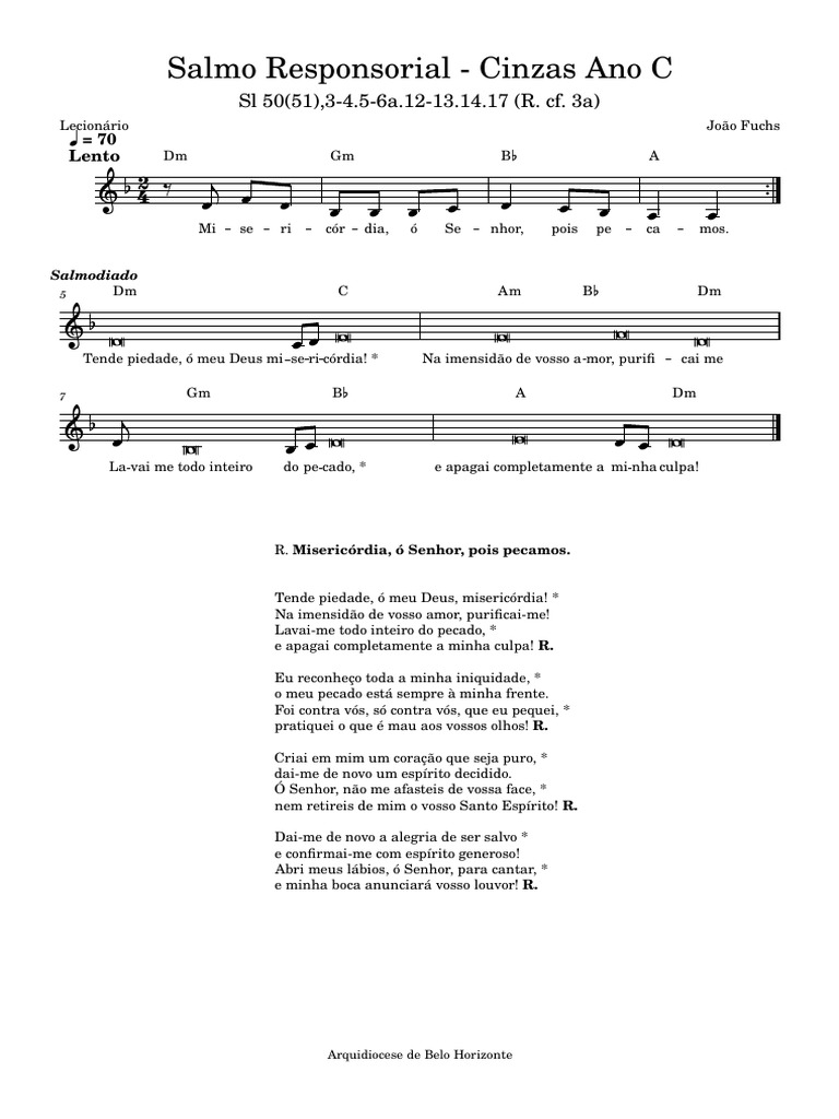 Salmo Responsorial - Cinzas Ano C | PDF | Teologia