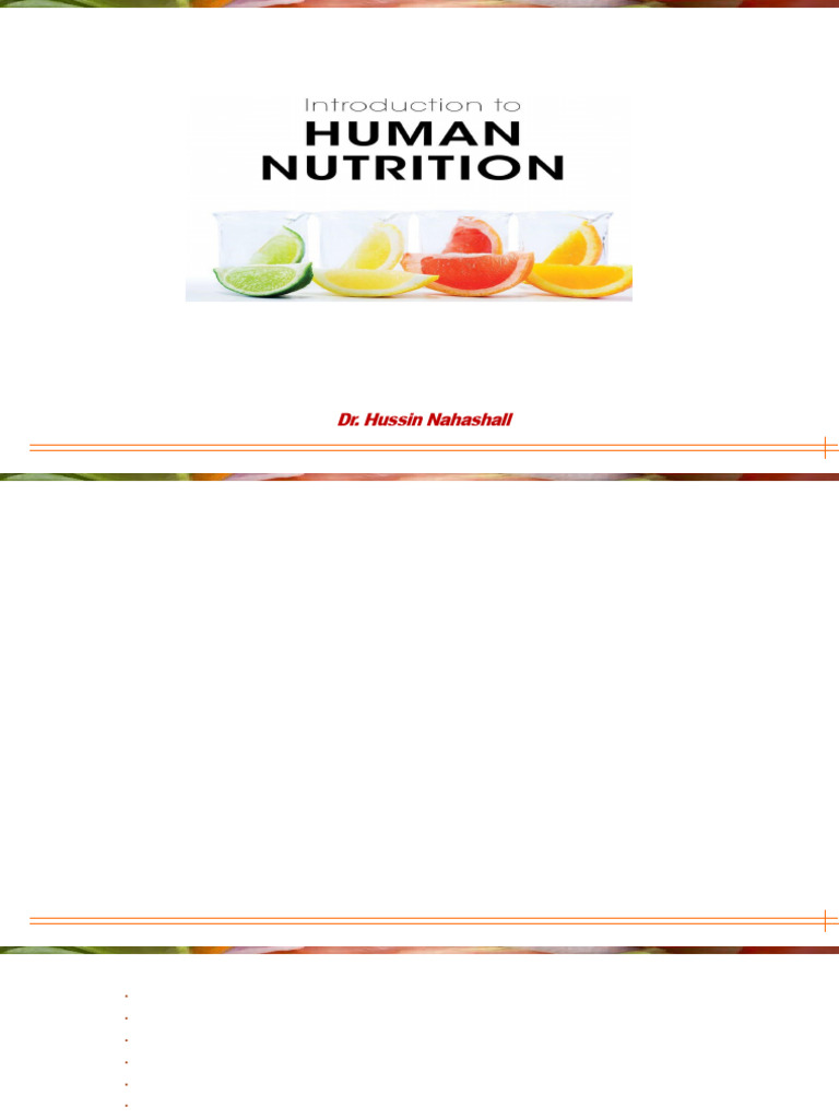 Introduction to Human Nutrition Overview | PDF | Nutrients | Nutrition