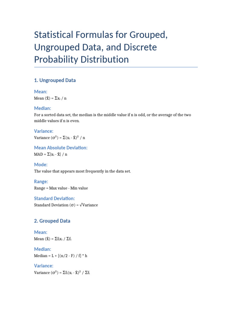Statistical Summary Laws Corrected1 | PDF