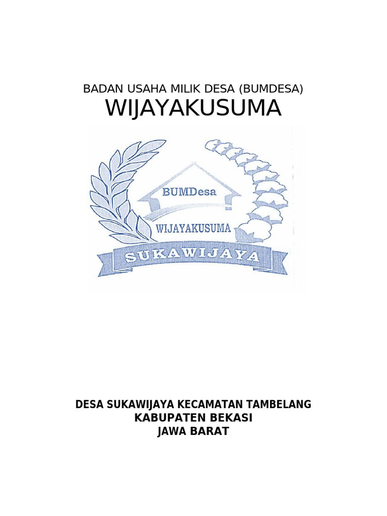 Rencana Program Kerja Bumdes Wijayakusuma | PDF
