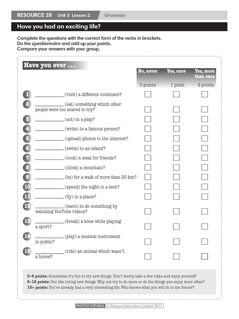 Present Perfect_Speaking Activity | PDF | Linguistics