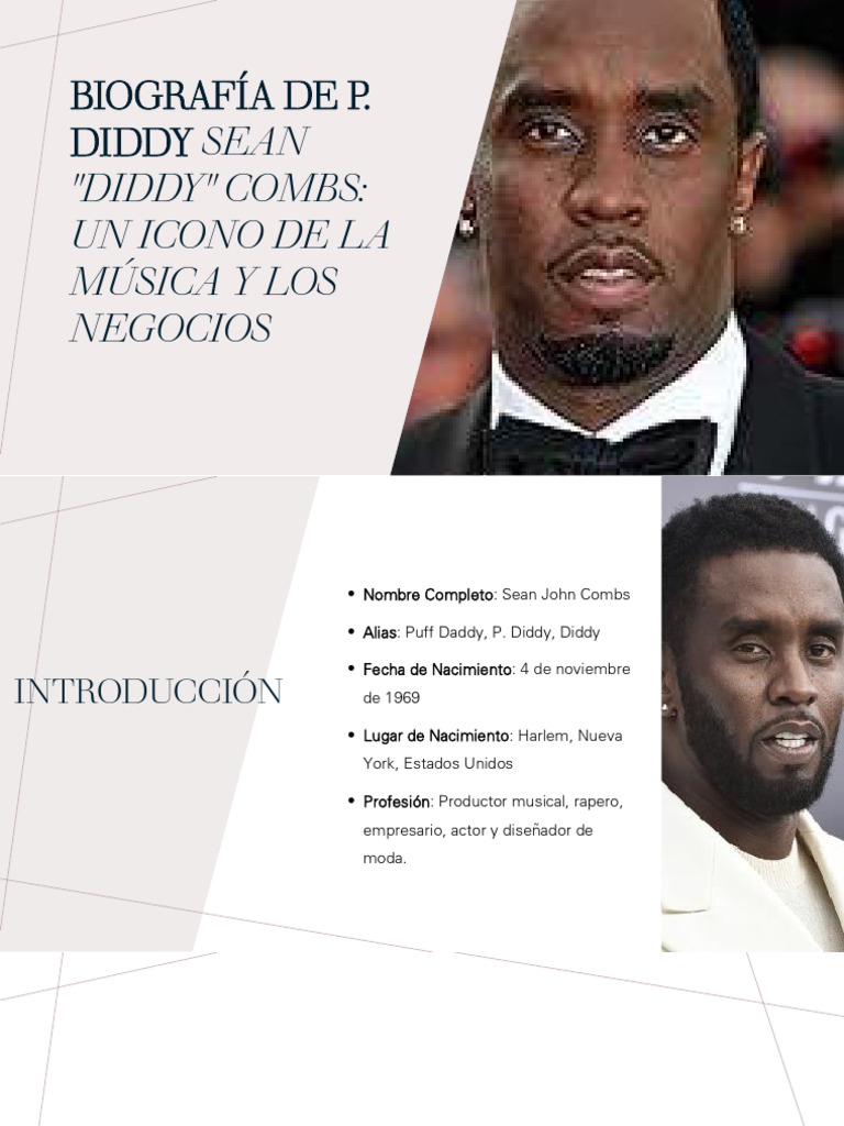 Biografía de P. Diddy: Sean "Diddy" Combs: Un Icono de La Música Y Los ...