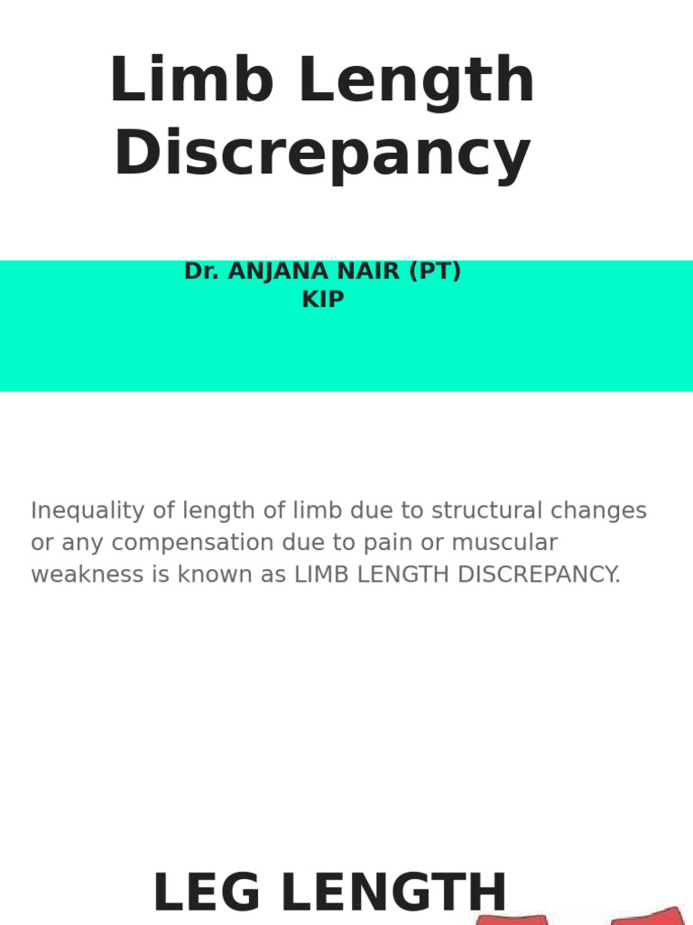 Limb Length Discrepancy | PDF | Human Leg | Pelvis