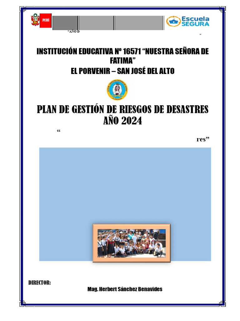 PGRD 2021 de La I.E #16571-2024-1 | PDF | Riesgo | Temblores