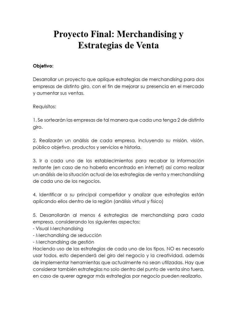 Proyecto Final - Merchandising | PDF | Comercialización | Diseño
