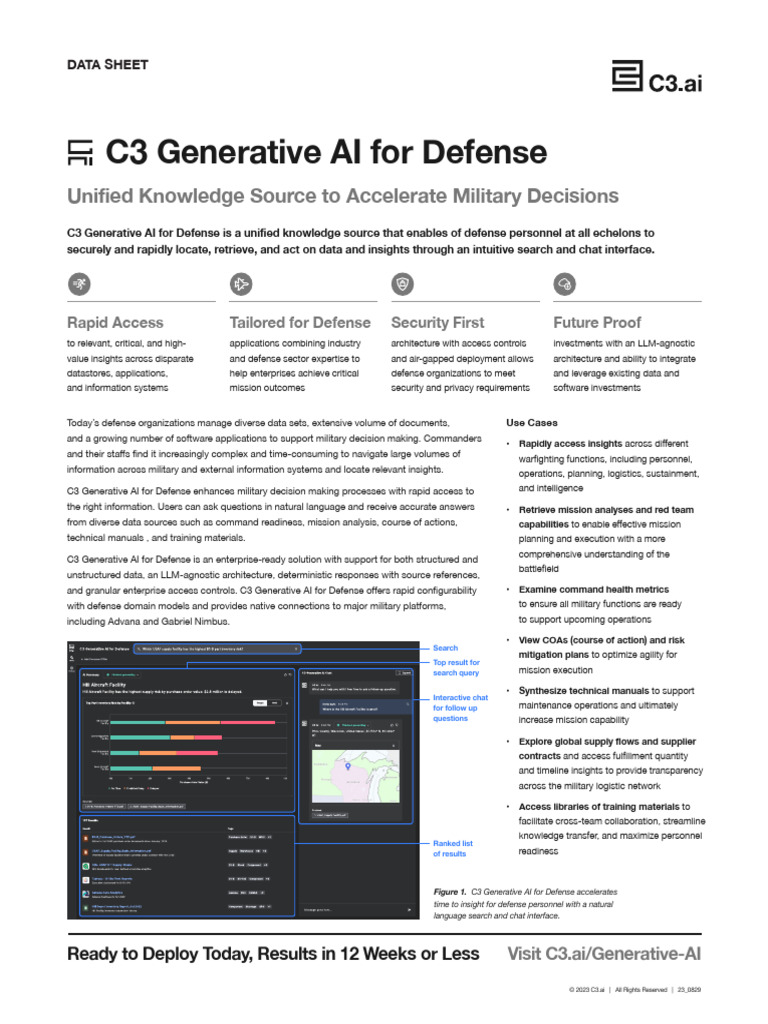 23 0829 C3 Gen AI Defense DataSheet | PDF | Artificial Intelligence ...