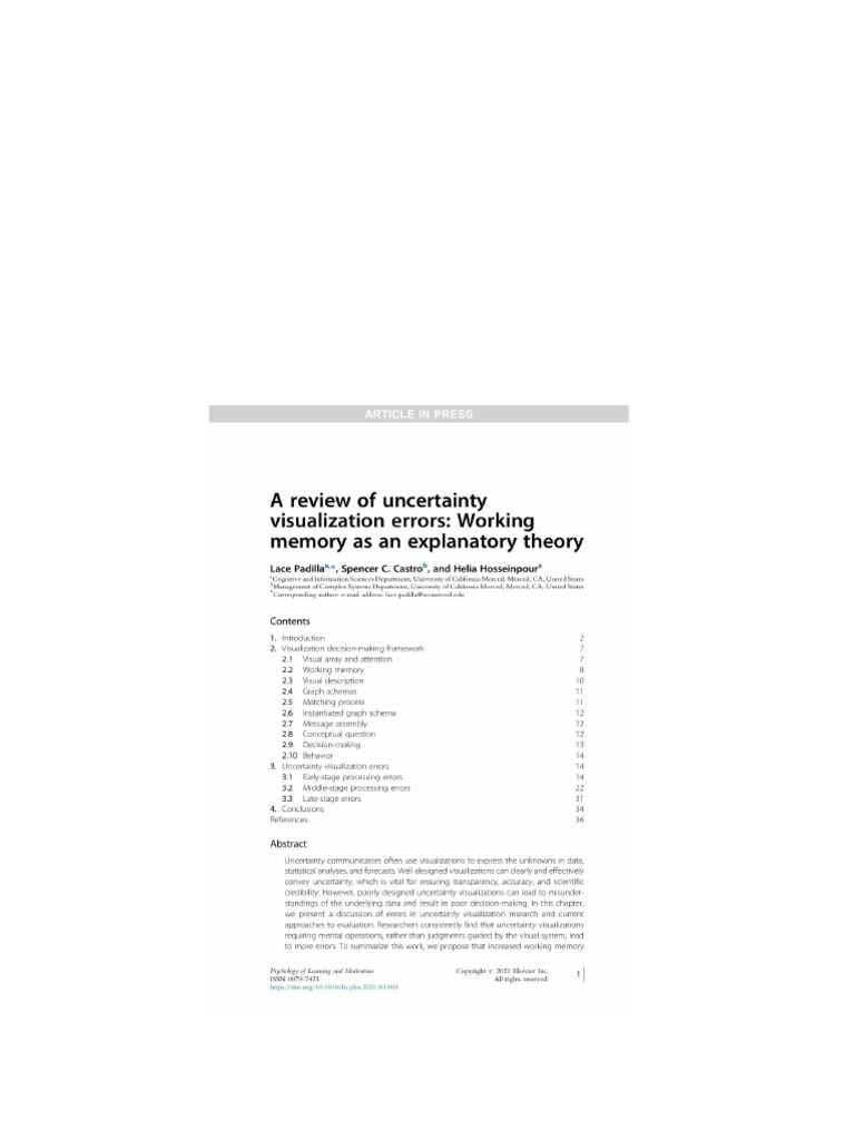 A Review of Uncertainty Visualization Errors: Working Memory As An Explanatory Theory - Ebook ...