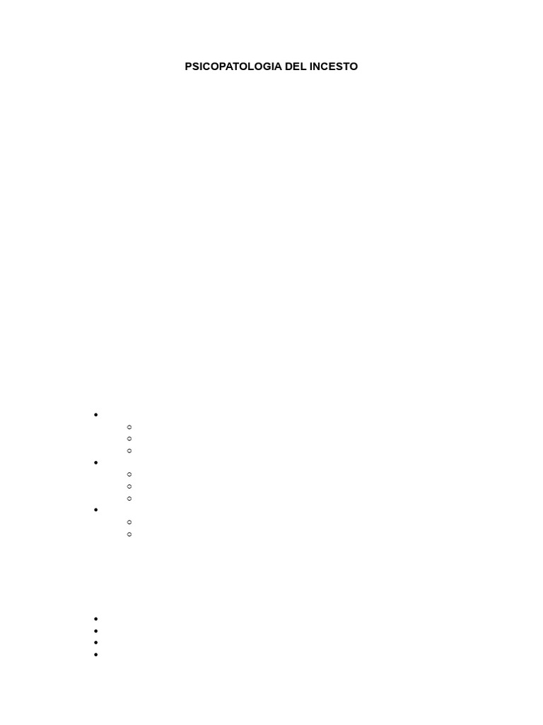 Psicopatologia Del Incesto | PDF | Incesto | Sicología
