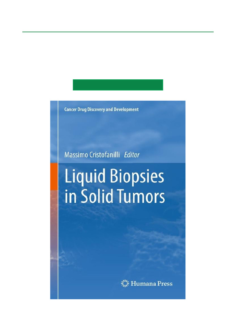 Liquid Biopsies in Solid Tumors PDF ebook with Full Chapters | PDF ...