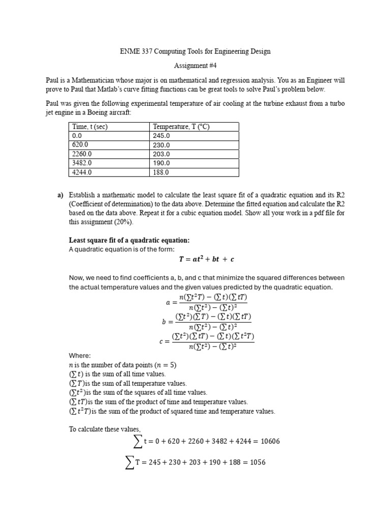 ENME 337 Computing Tools for Engineering Design | PDF | Coefficient Of Determination | Errors ...