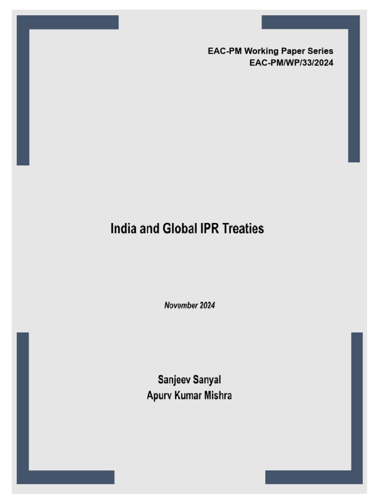 India’s Engagement with Global IPR Treaties | PDF