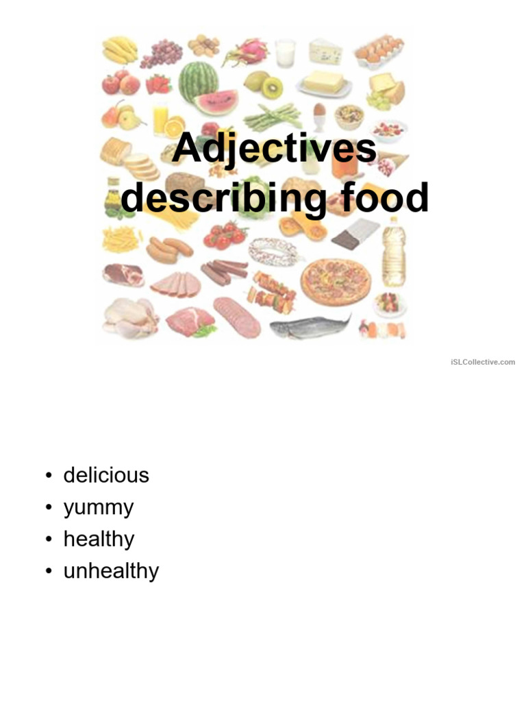 Adjectives Describing Food | PDF