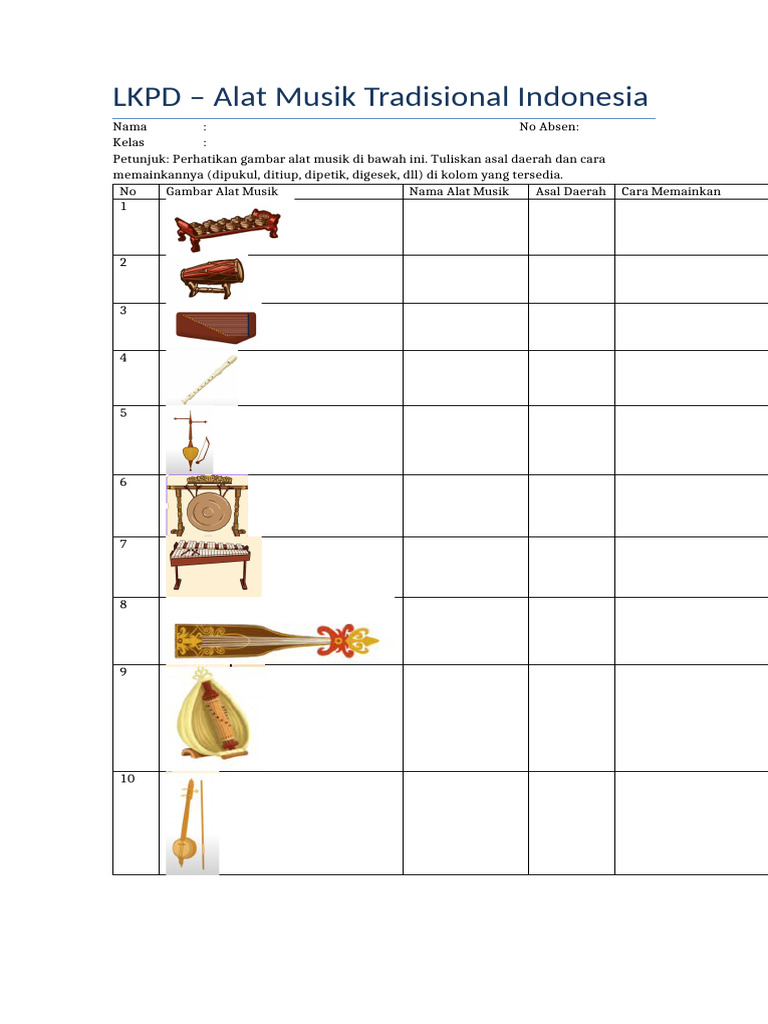 LKPD_Alat_Musik_Tradisional | PDF